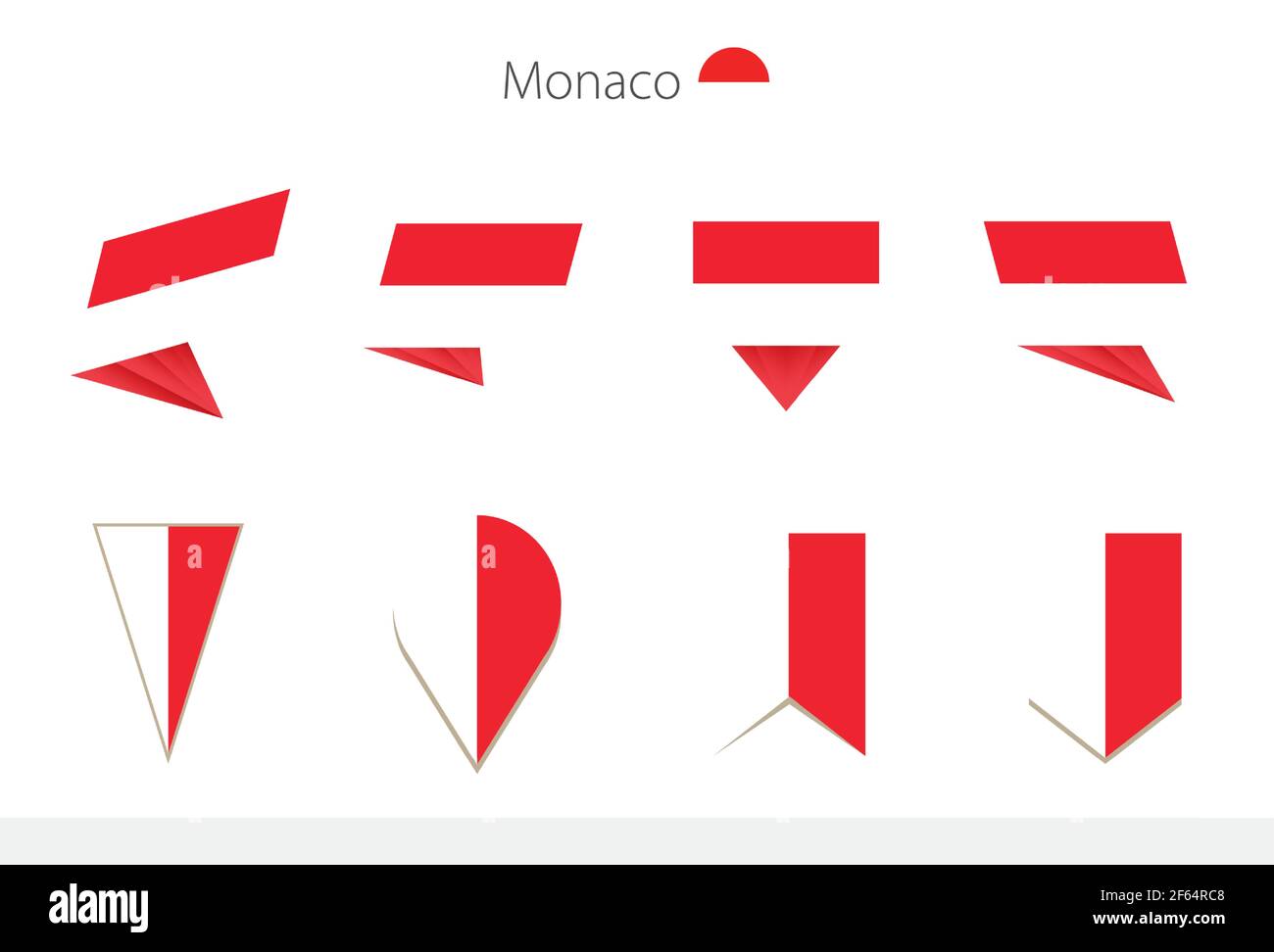 Monaco national flag collection, eight versions of Monaco vector flags ...