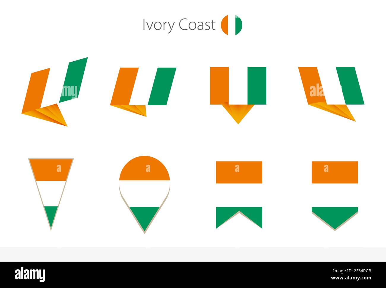 Ivory Coast national flag collection, eight versions of Ivory Coast ...