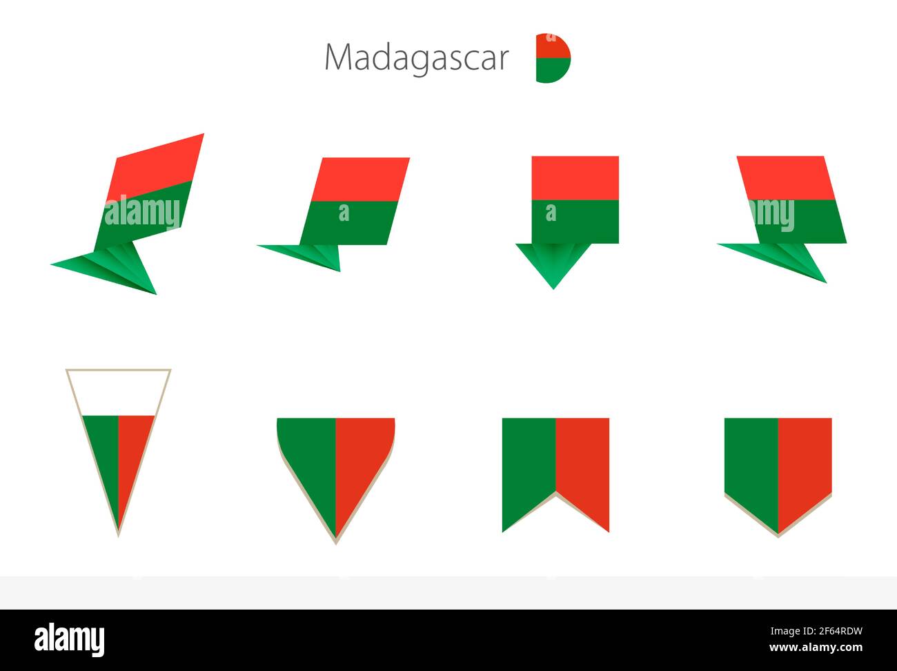 Madagascar national flag collection, eight versions of Madagascar ...