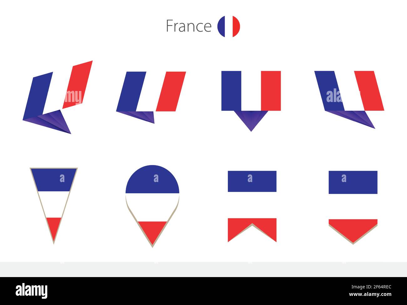 France national flag collection, eight versions of France vector flags ...