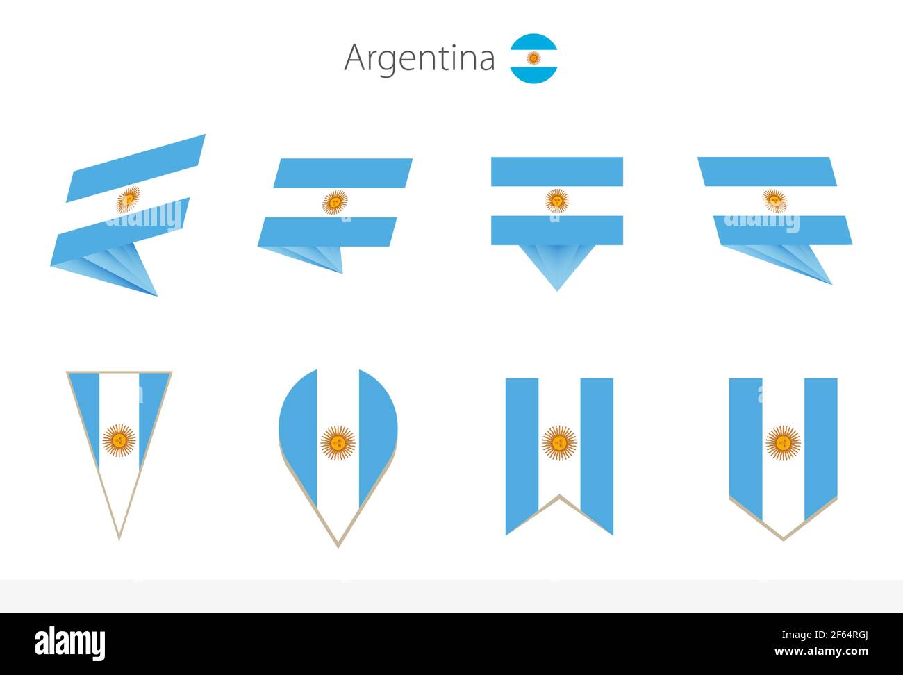 Argentina national flag collection, eight versions of Argentina vector ...