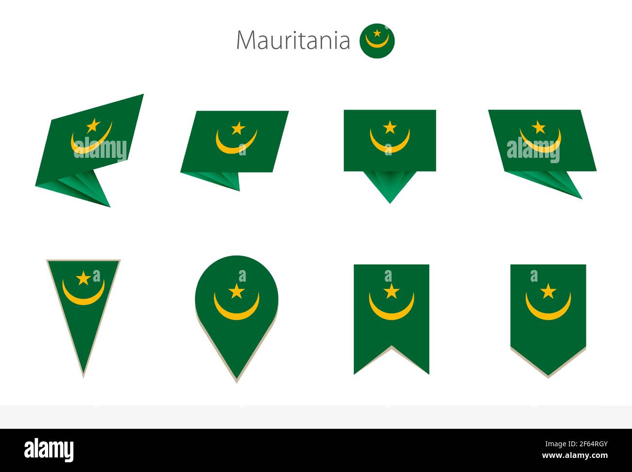 Mauritania National Flag Collection Eight Versions Of Mauritania