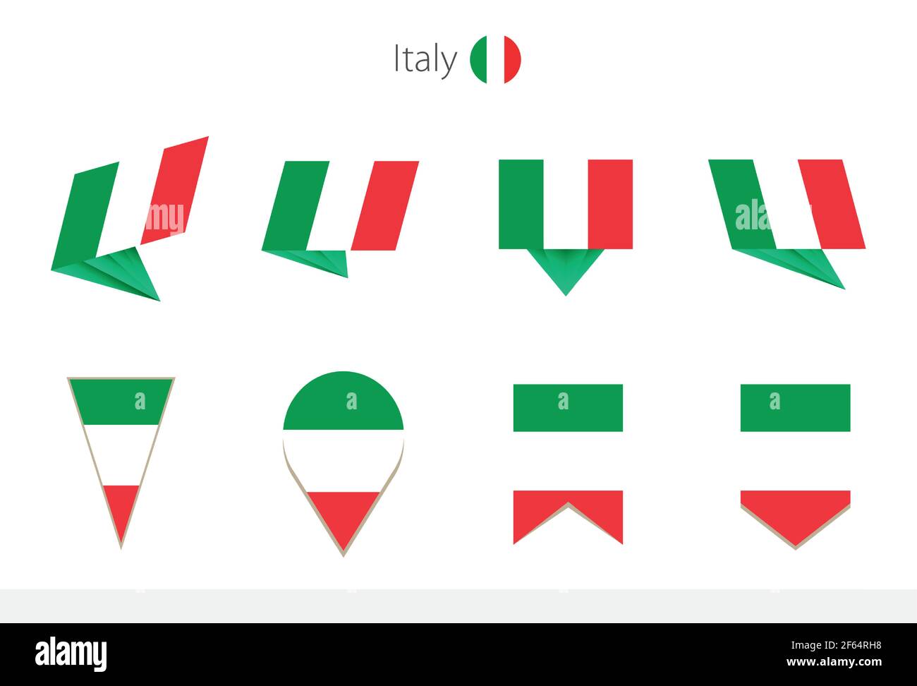 Italy national flag collection, eight versions of Italy vector flags ...