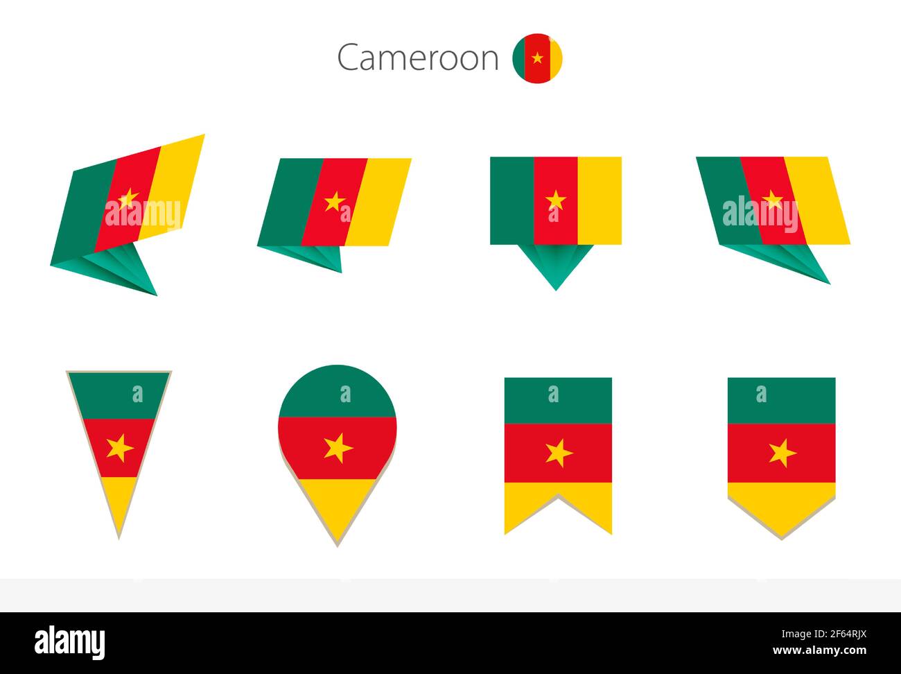 Cameroon national flag collection, eight versions of Cameroon vector ...