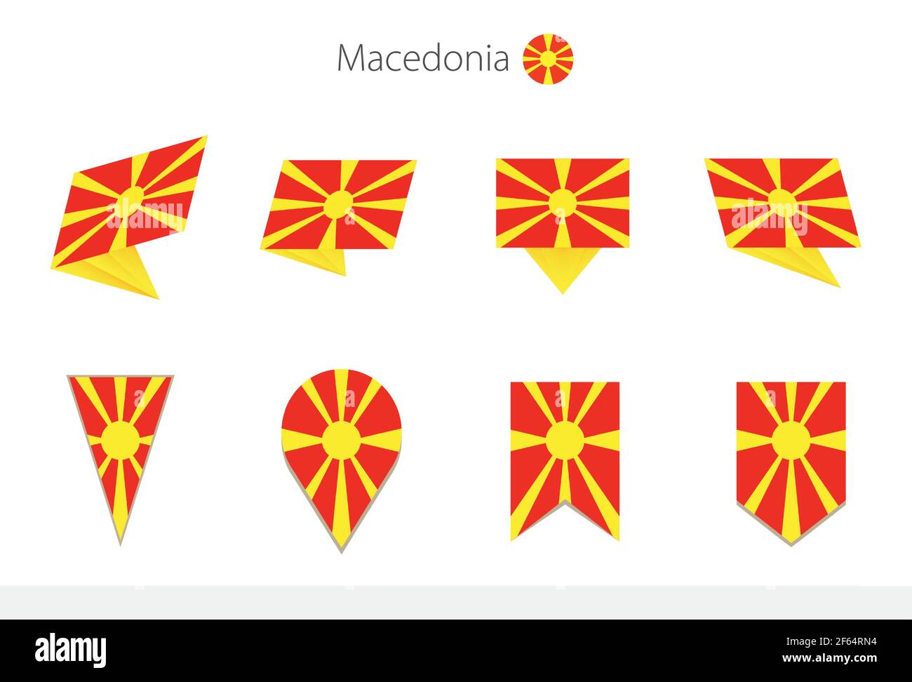 Macedonia national flag collection, eight versions of Macedonia vector ...