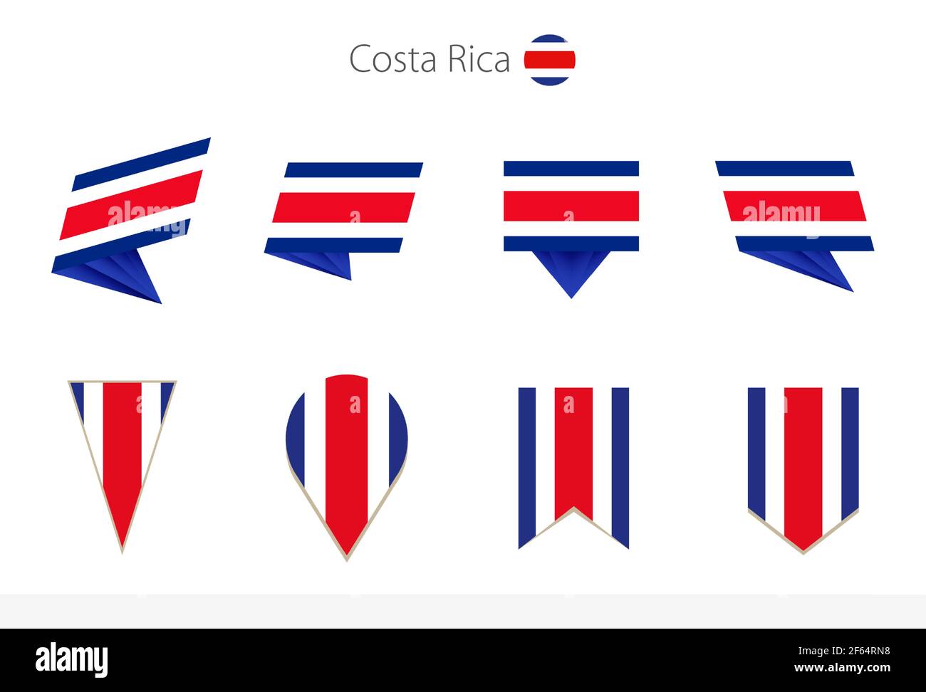 Costa Rica national flag collection, eight versions of Costa Rica ...