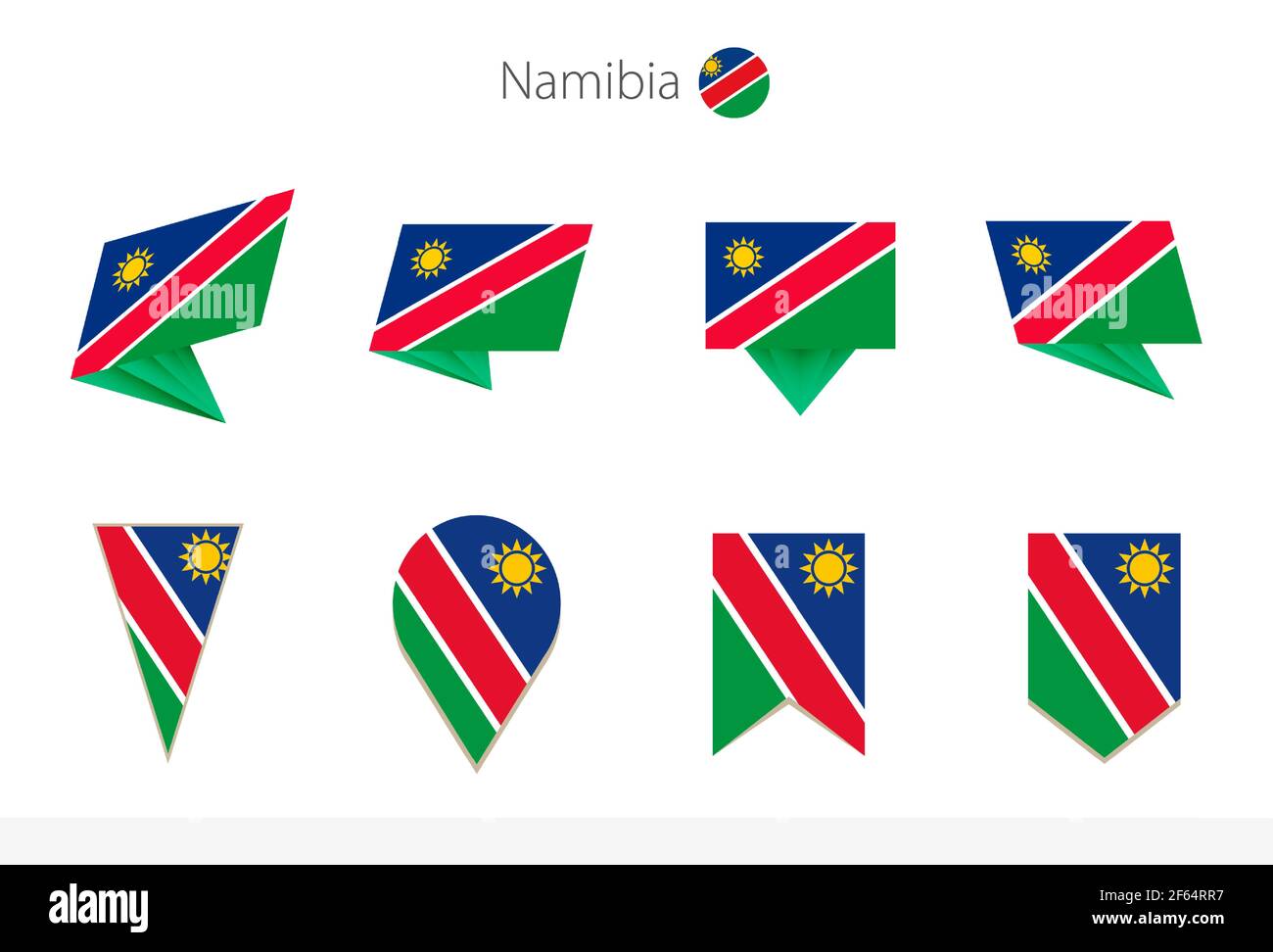 Namibia national flag collection, eight versions of Namibia vector ...