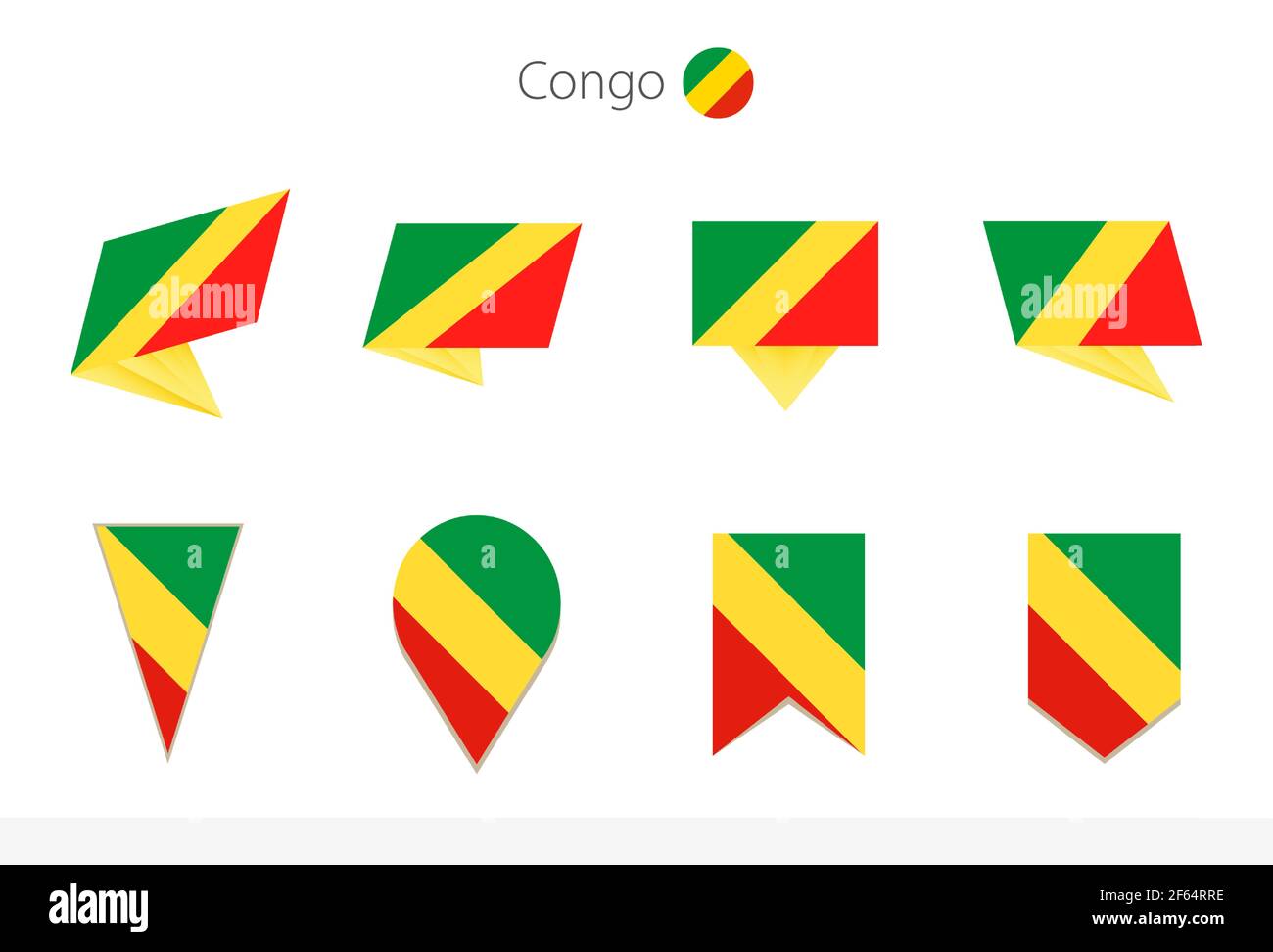 Congo National Flag Collection Eight Versions Of Congo Vector Flags