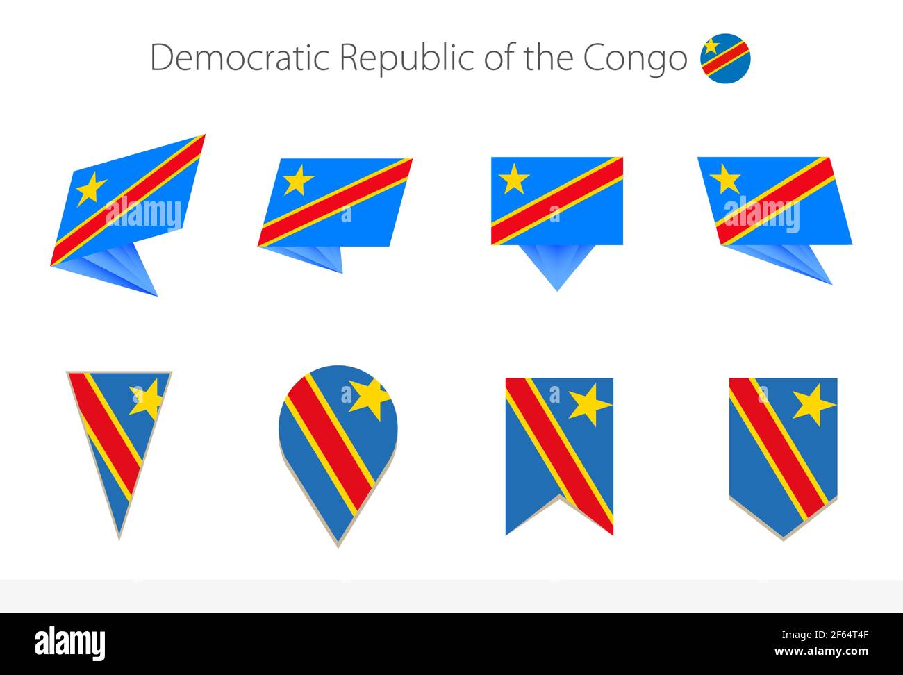 Dr Congo National Flag Collection Eight Versions Of Dr Congo Vector