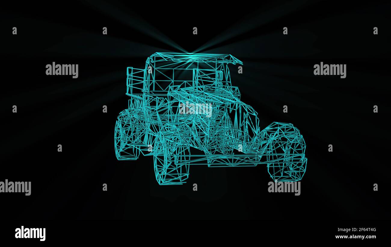 wire frame model of truck car - 3D Rendering Stock Photo - Alamy