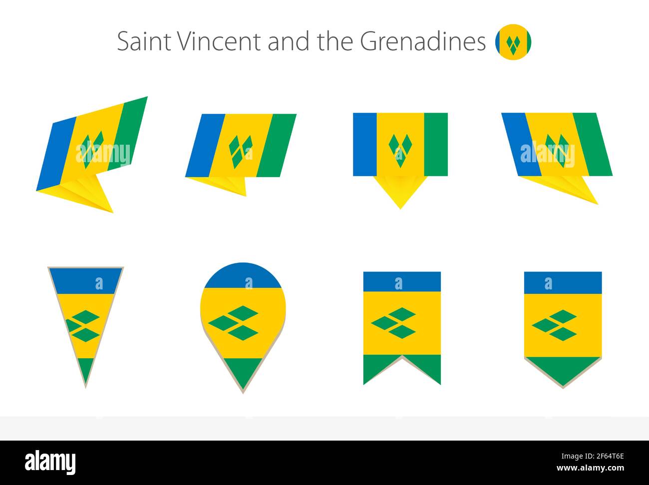 Saint Vincent and the Grenadines national flag collection, eight ...