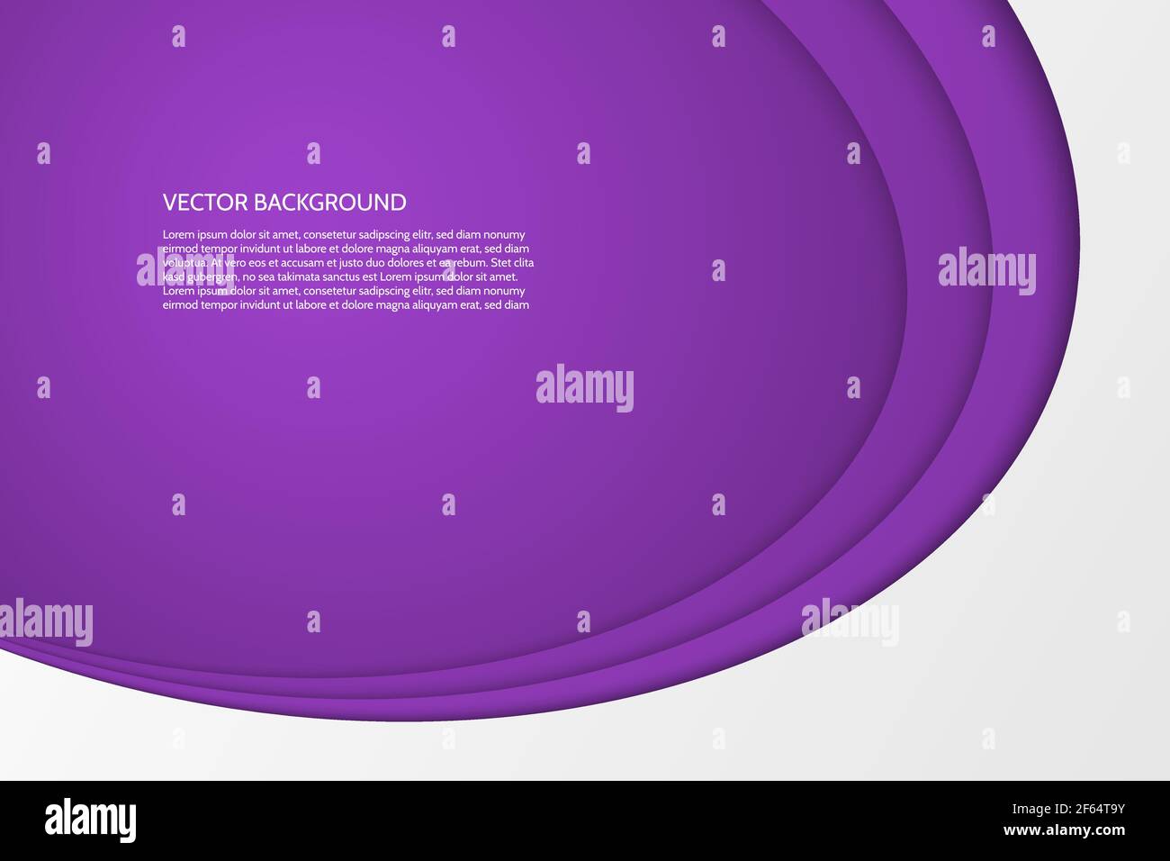 Vector modern simple oval purple and white background with paper effect ...