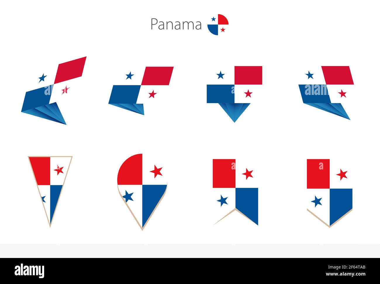 Panama national flag collection, eight versions of Panama vector flags ...