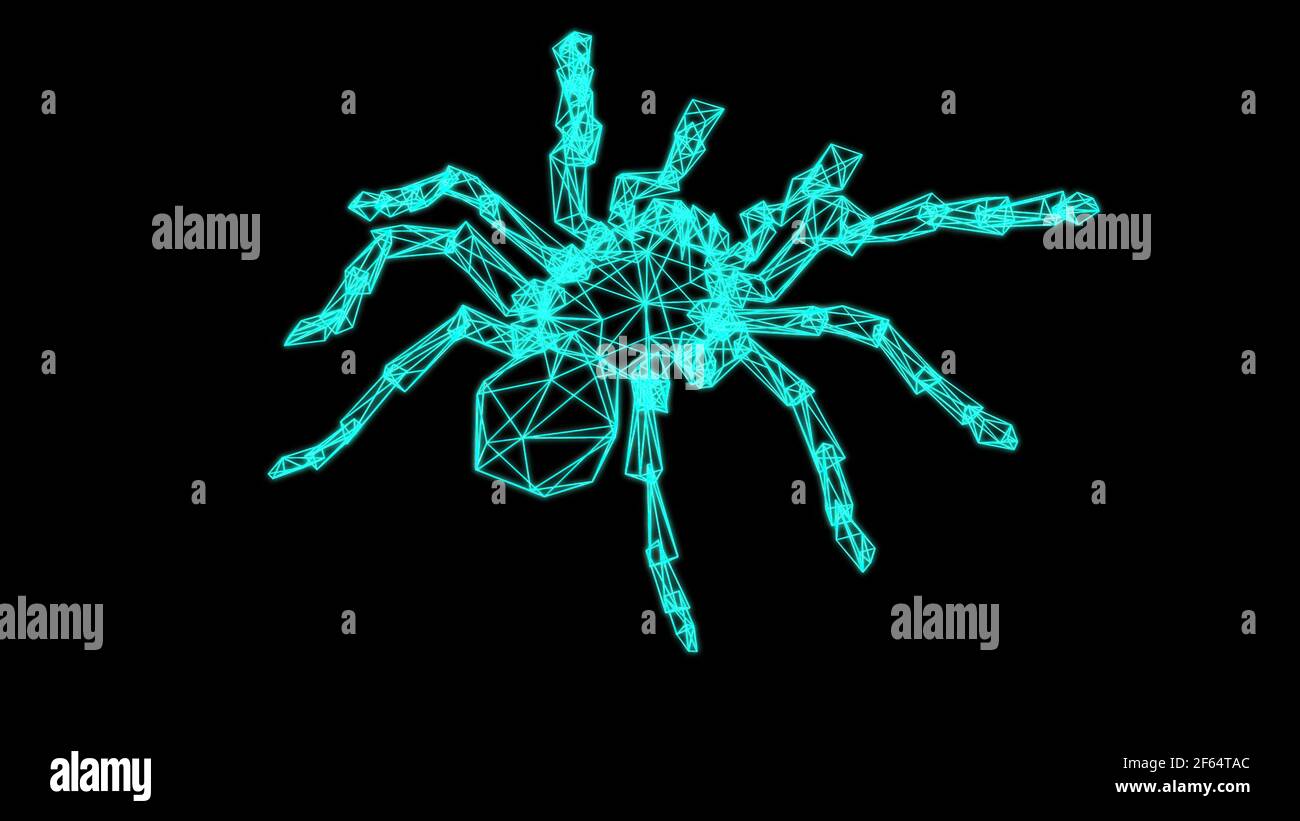 wire frame model of spider - 3D Rendering Stock Photo - Alamy