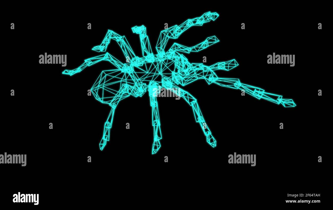 wire frame model of spider - 3D Rendering Stock Photo - Alamy