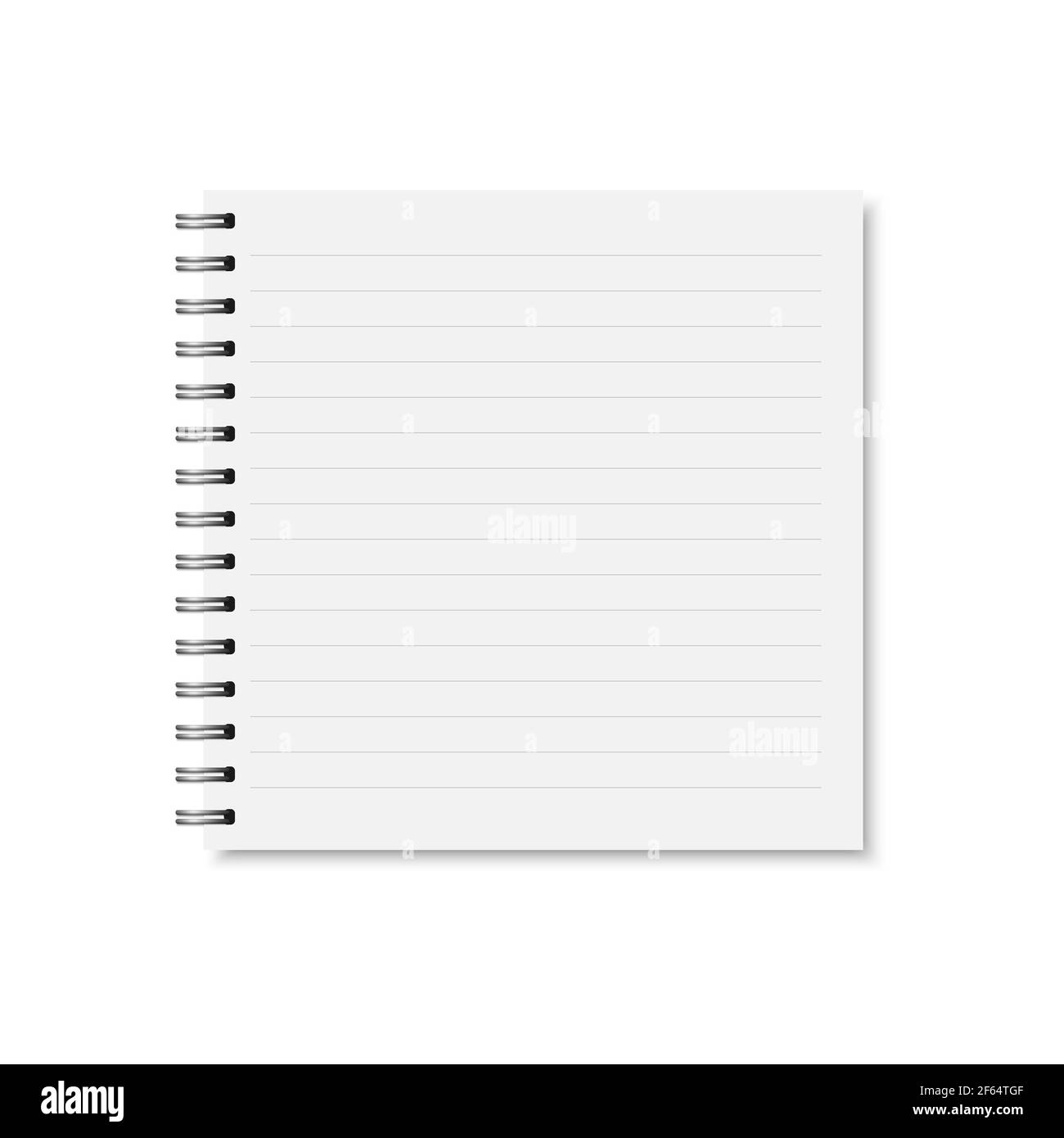 Vector white realistic closed notebook cover. Square blank notebook ...