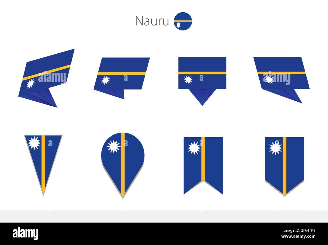 Nauru national flag collection, eight versions of Nauru vector flags ...