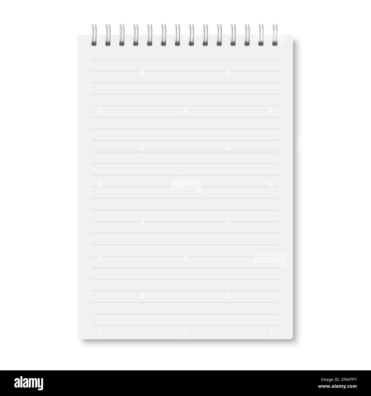 White realistic a5 notebook closed with soft shadows. Vector vertical ...