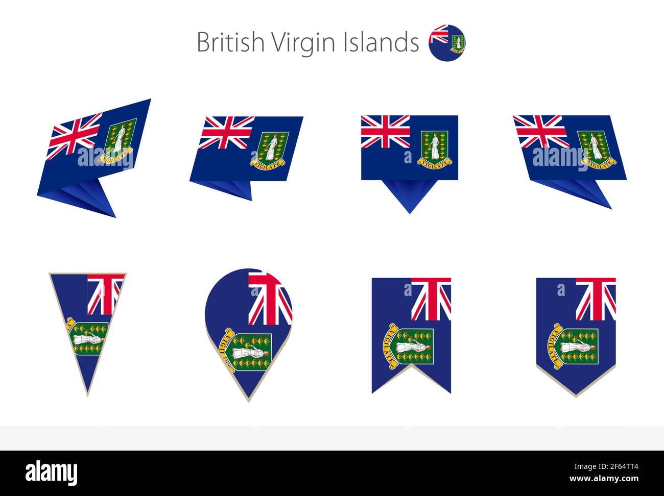 British Virgin Islands national flag collection, eight versions of ...