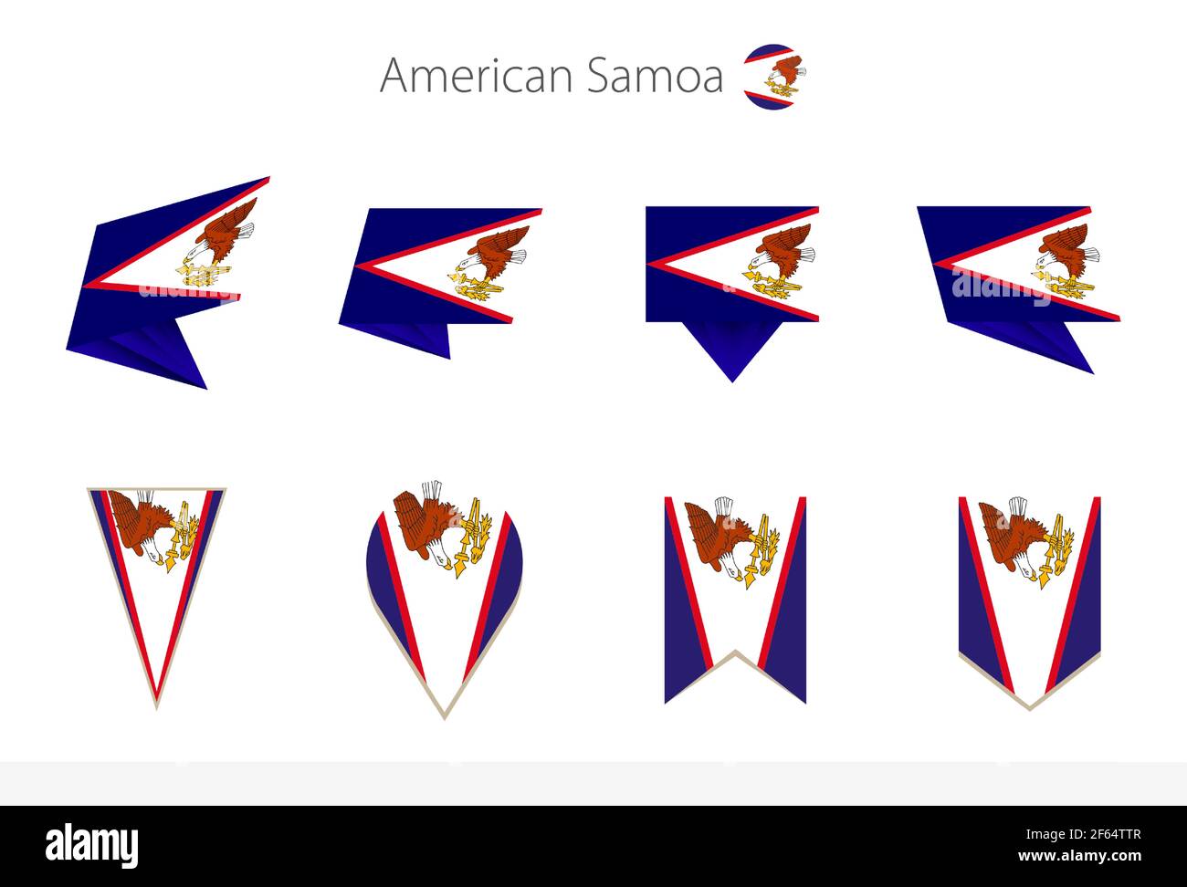 American Samoa national flag collection, eight versions of American Samoa vector flags. Vector ...