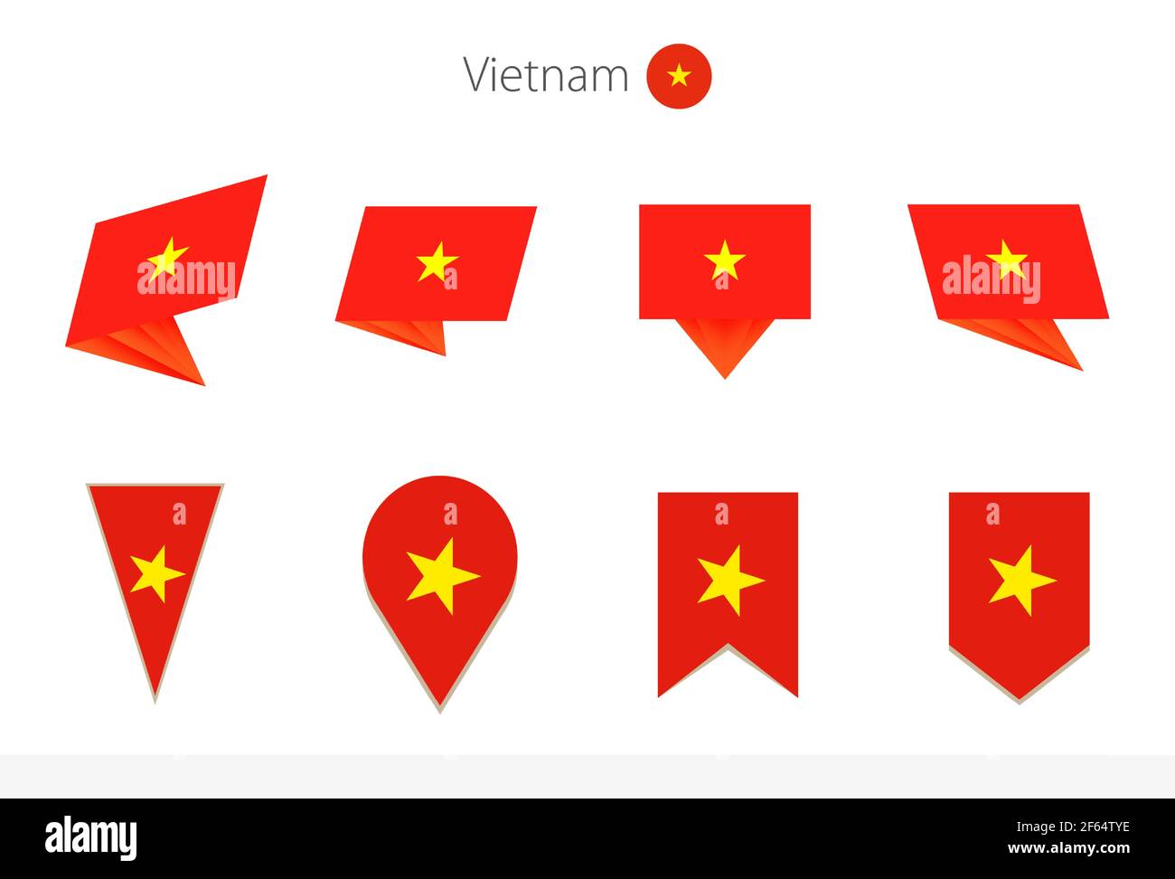 Vietnam national flag collection, eight versions of Vietnam vector ...