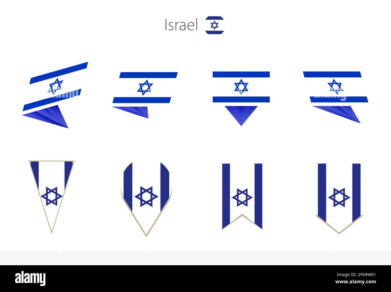 Israel national flag collection, eight versions of Israel vector flags ...