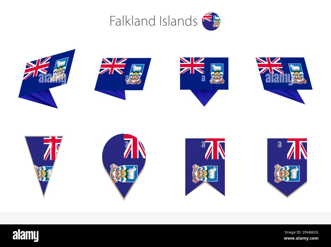 Falkland Islands national flag collection, eight versions of Falkland ...