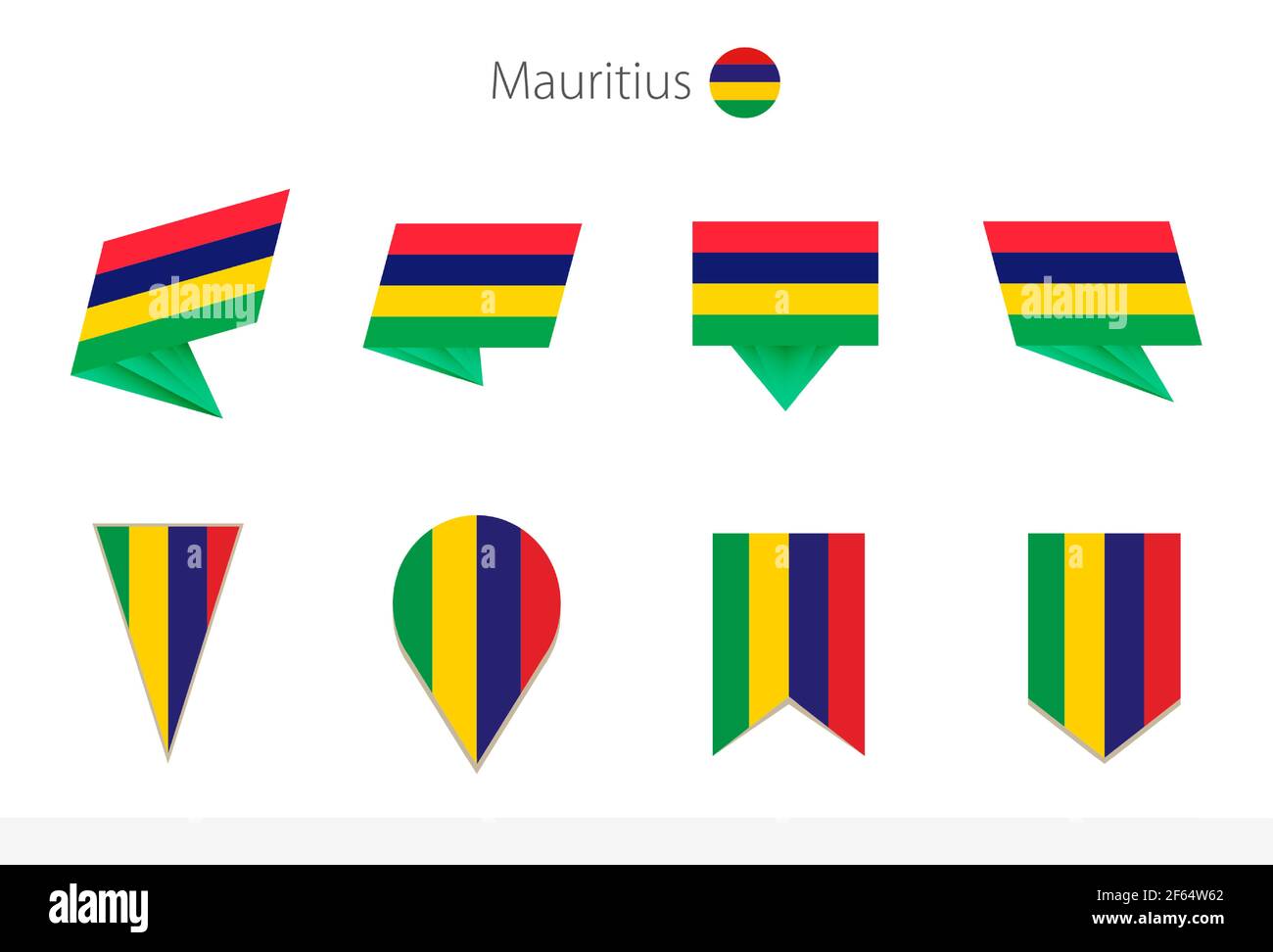 Flag mauritius national country symbol Stock Vector Images - Alamy