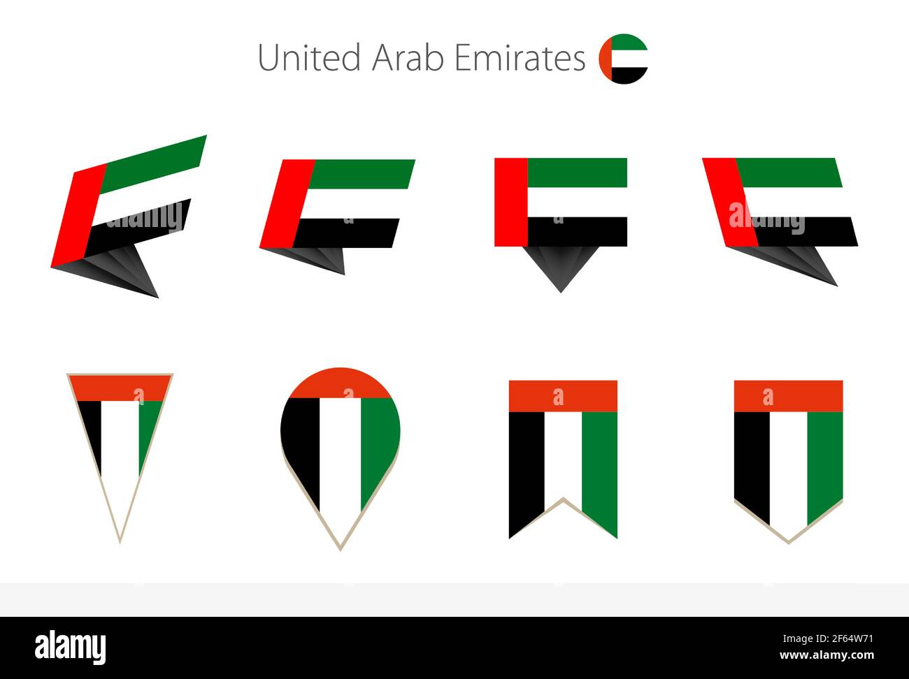 United Arab Emirates national flag collection, eight versions of United ...