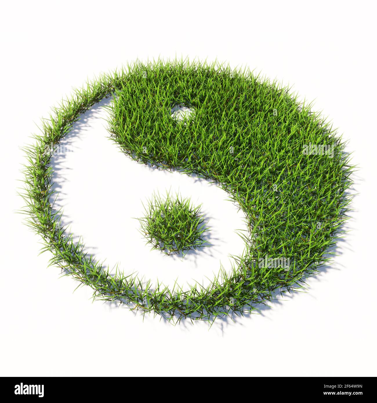 Concept or conceptual green summer lawn grass isolated on white ...