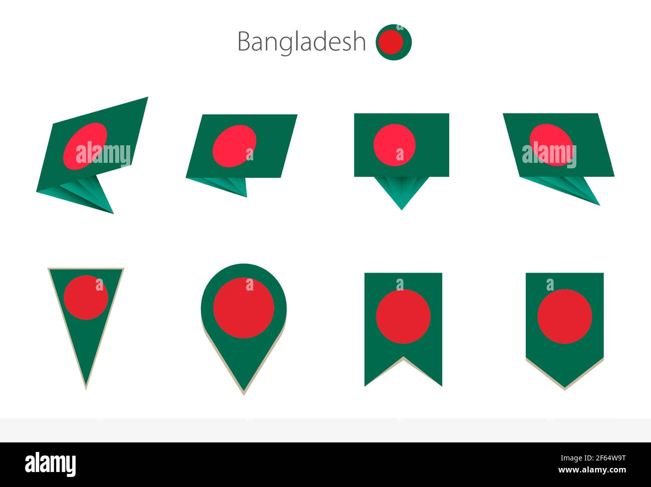 Bangladesh national flag collection, eight versions of Bangladesh ...