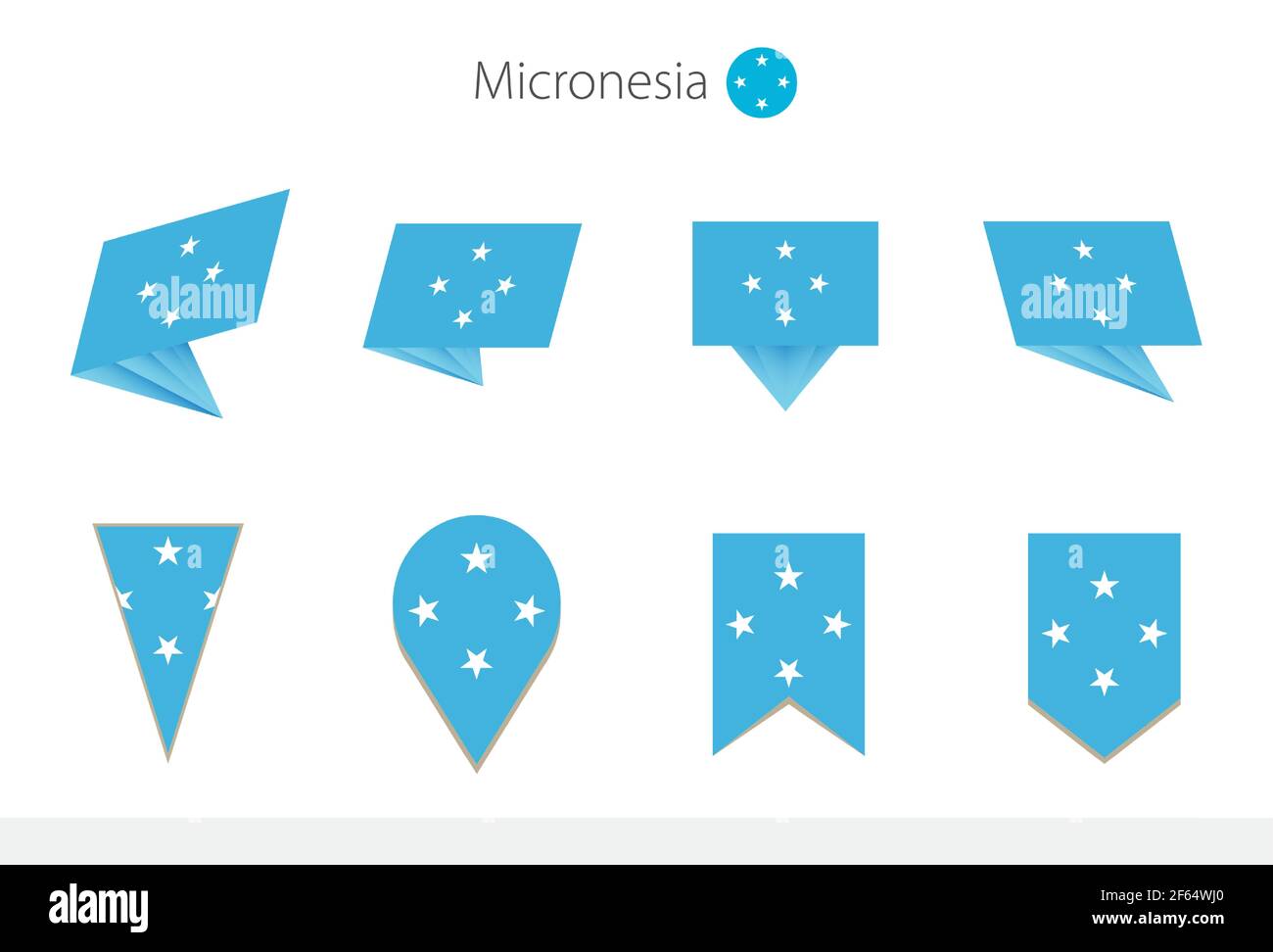Micronesia national flag collection, eight versions of Micronesia ...