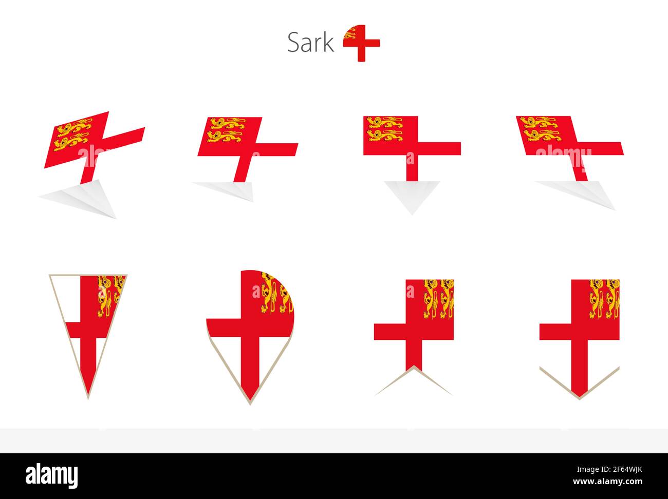 Sark national flag collection, eight versions of Sark vector flags ...
