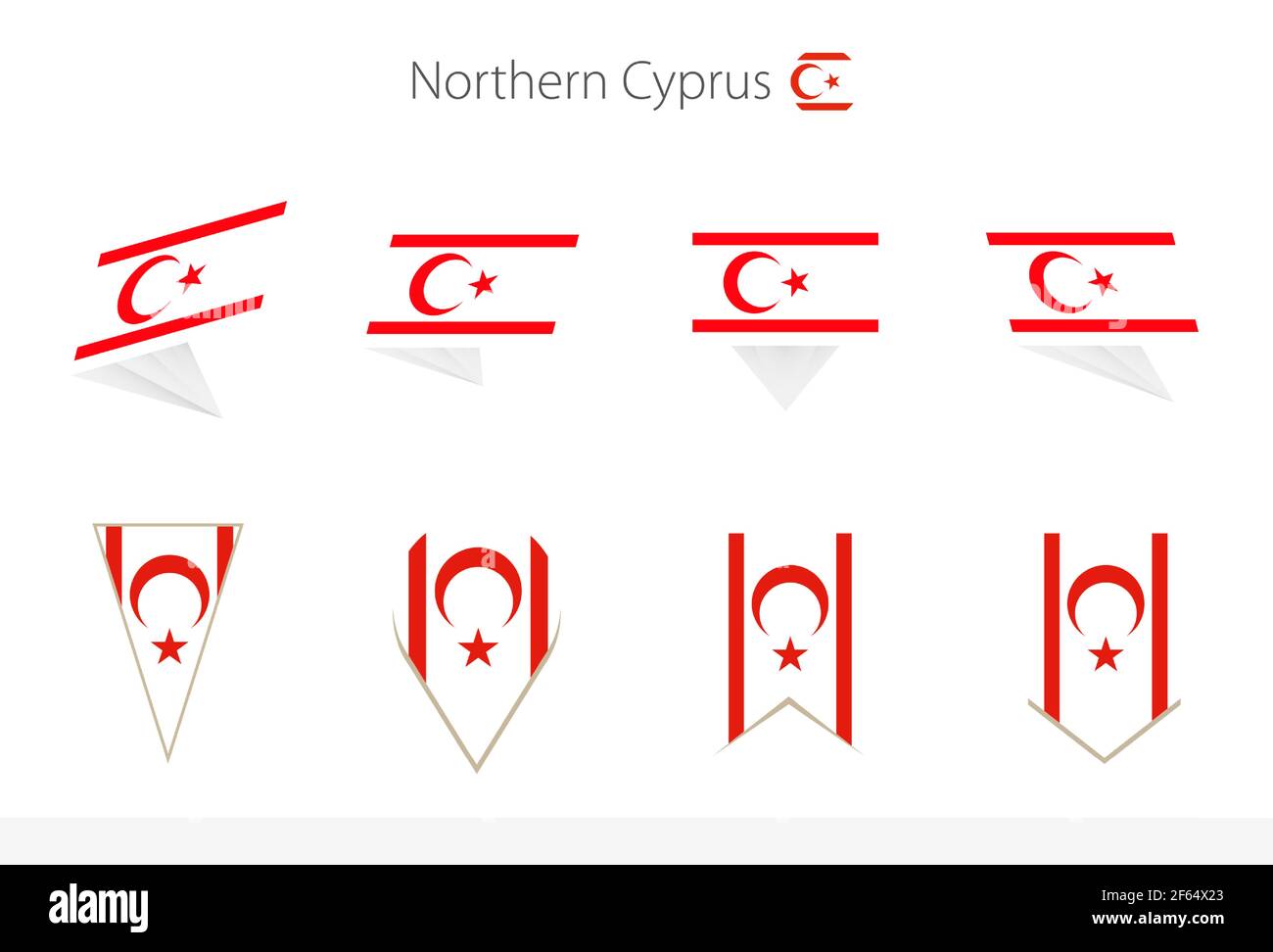 Northern Cyprus national flag collection, eight versions of Northern ...