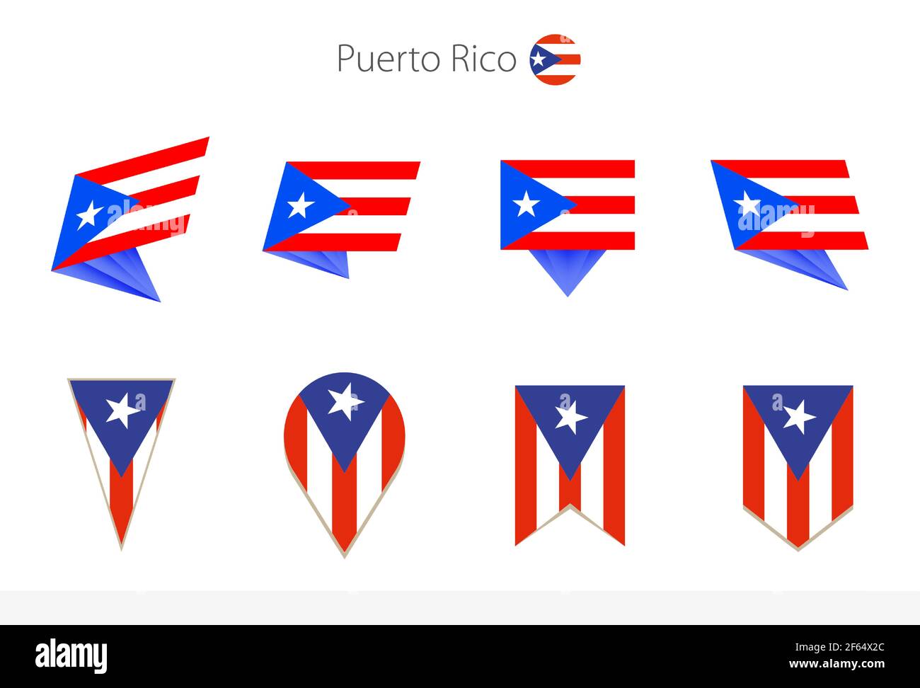 Puerto Rico national flag collection, eight versions of Puerto Rico ...