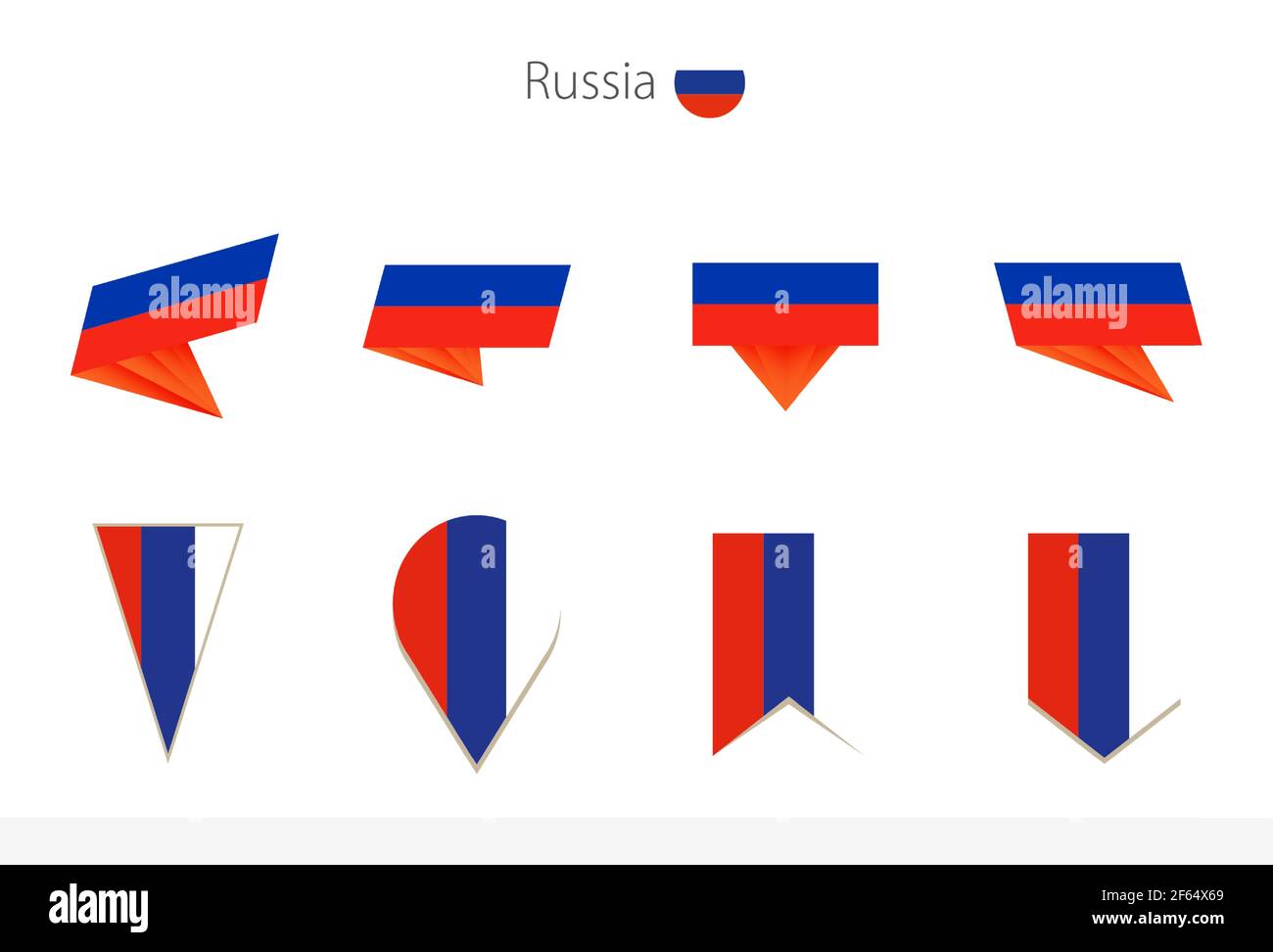 Russia national flag collection, eight versions of Russia vector flags ...