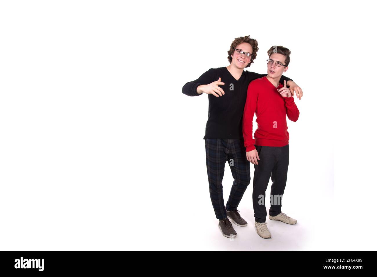 Two happy young men. Business and training Stock Photo - Alamy