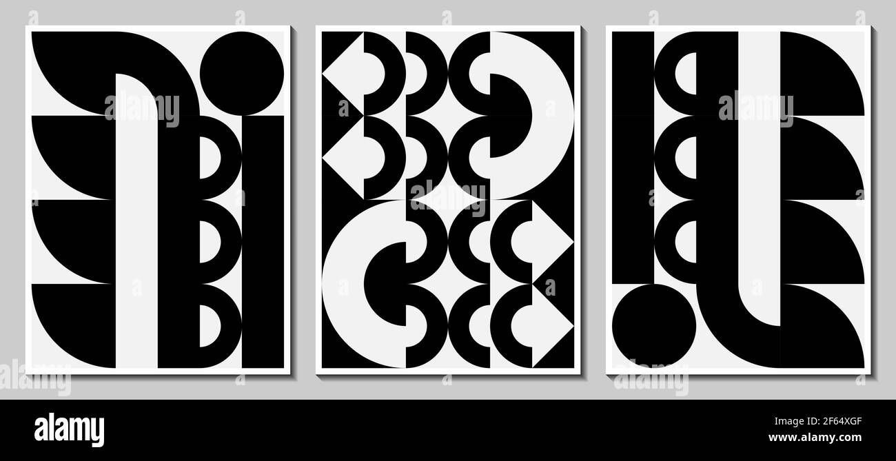 Trendy abstract creative minimalist artistic black and white geometric ...