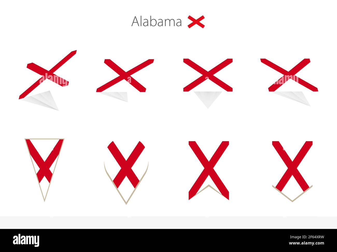 Alabama US State flag collection, eight versions of Alabama vector ...