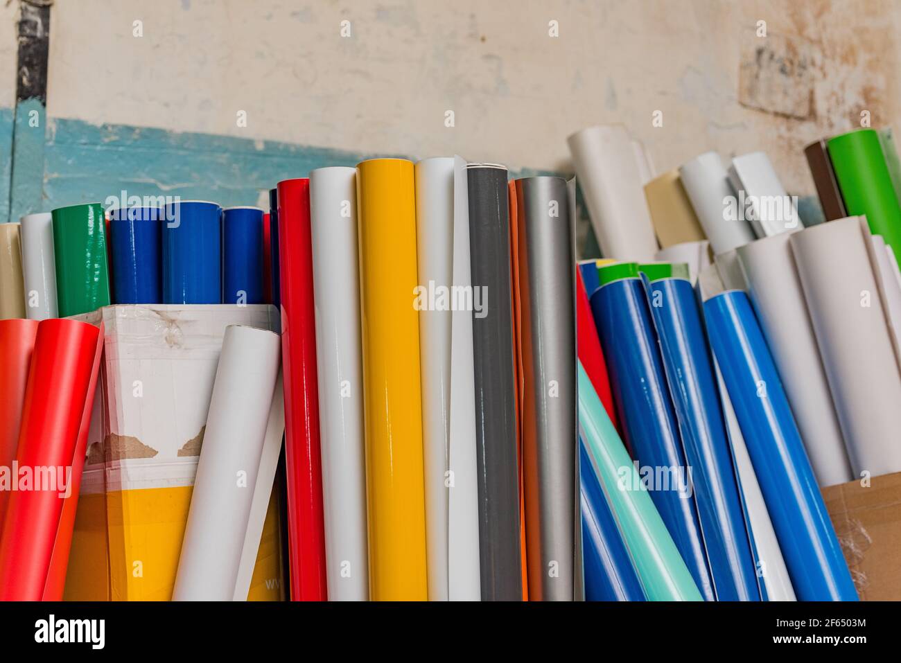 colored vinyl car wrapping or plotter cutting sticker film rolls. Film ...