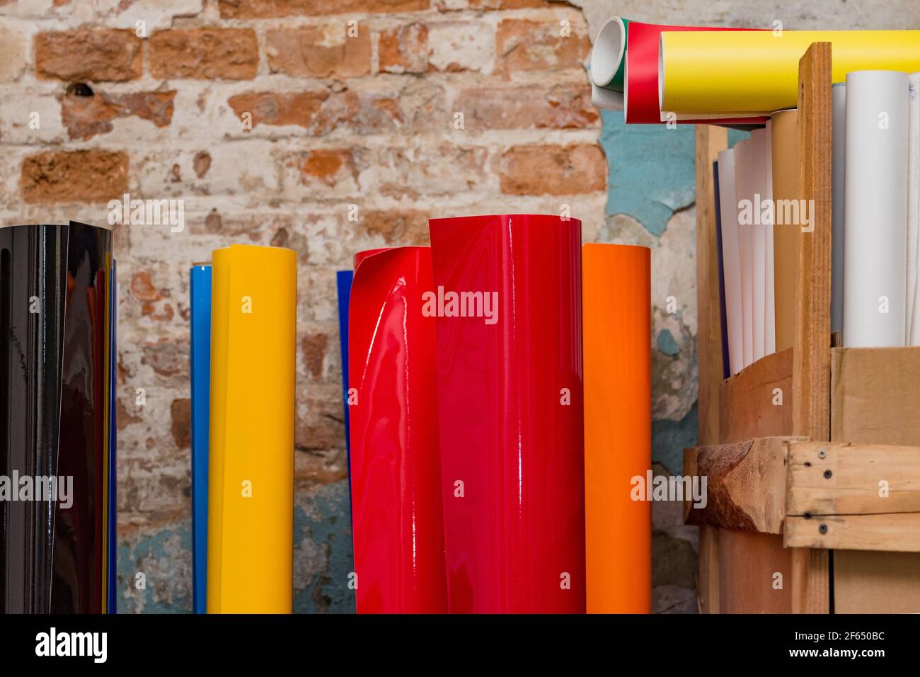 colored vinyl car wrapping or plotter cutting sticker film rolls. Film ...