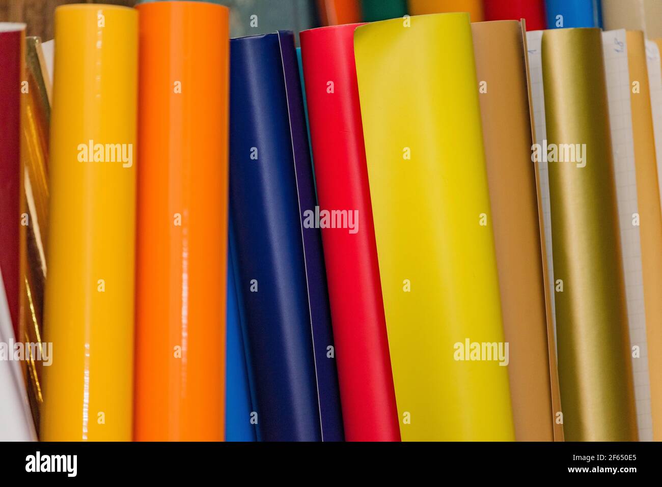 colored vinyl car wrapping or plotter cutting sticker film rolls. Film ...