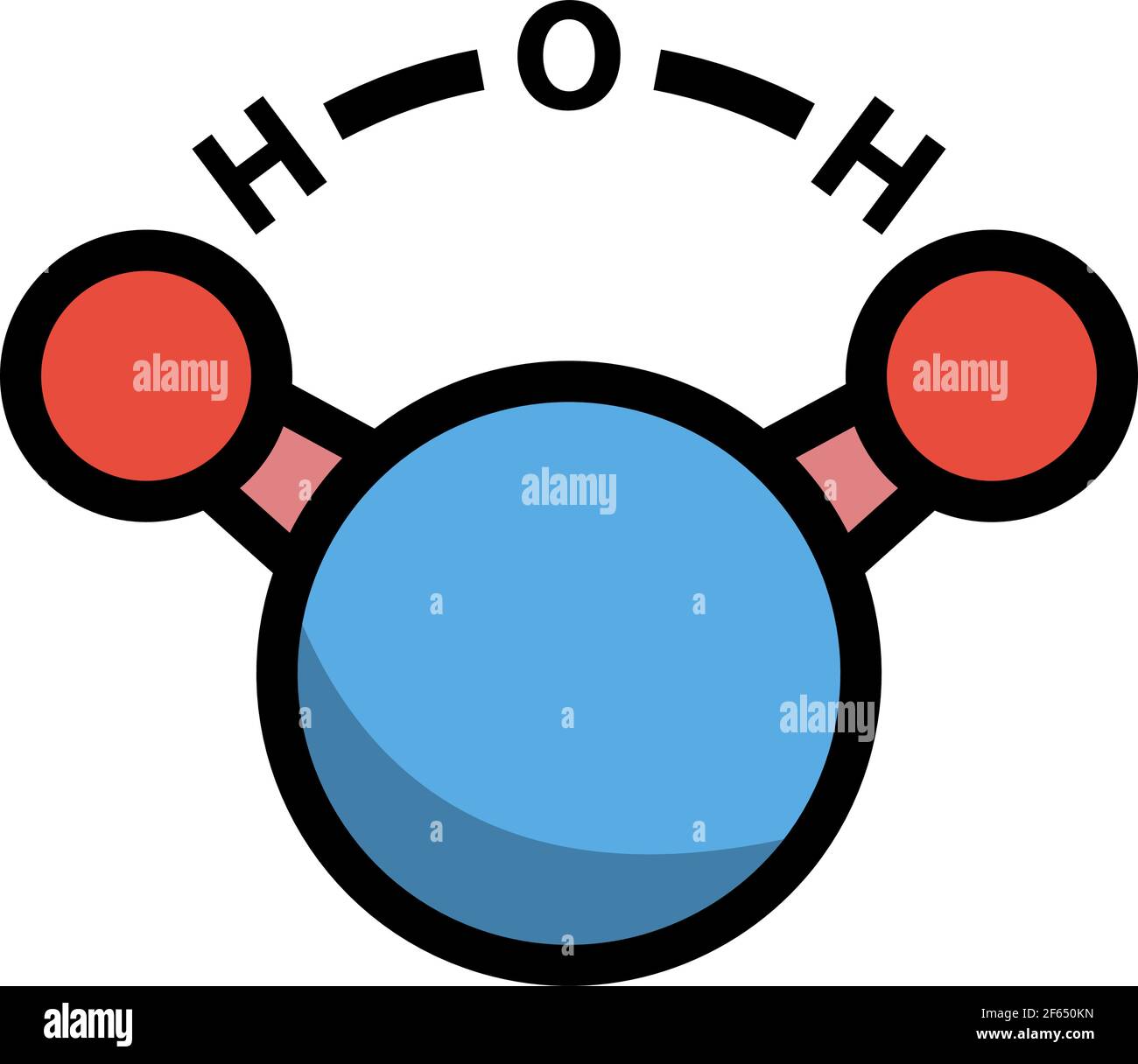Icon Of Chemical Molecule Water. Editable Bold Outline With Color Fill ...