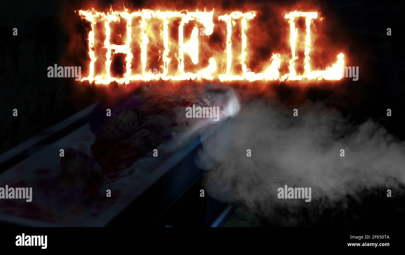 Horror zombie effects word hell hi-res stock photography and images - Alamy