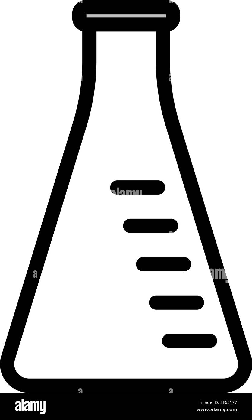 Icon Of Chemistry Cone Flask. Editable Bold Outline With Color Fill ...