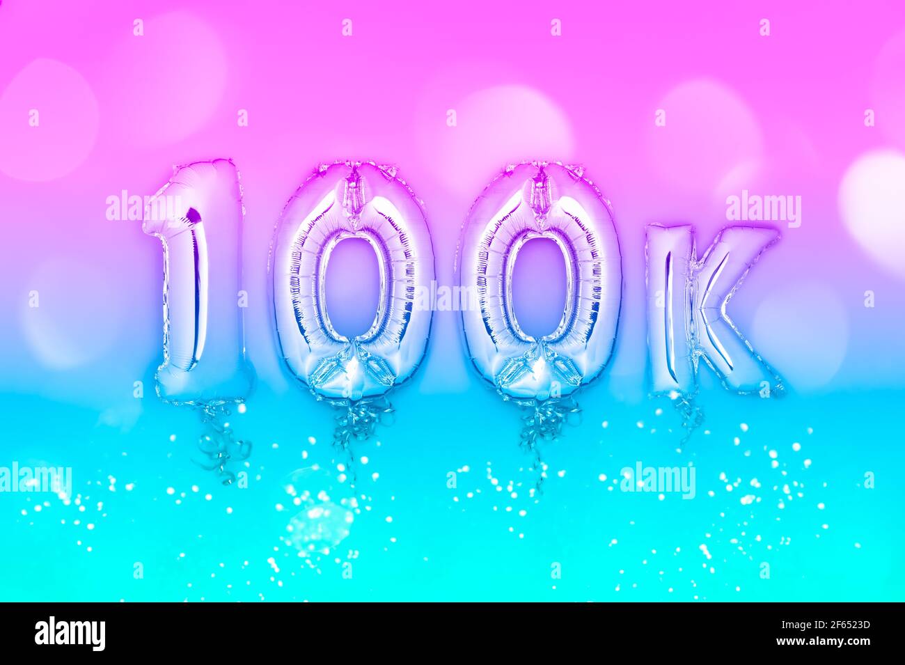 Silver Number Balloons 100K Stock Photo - Alamy