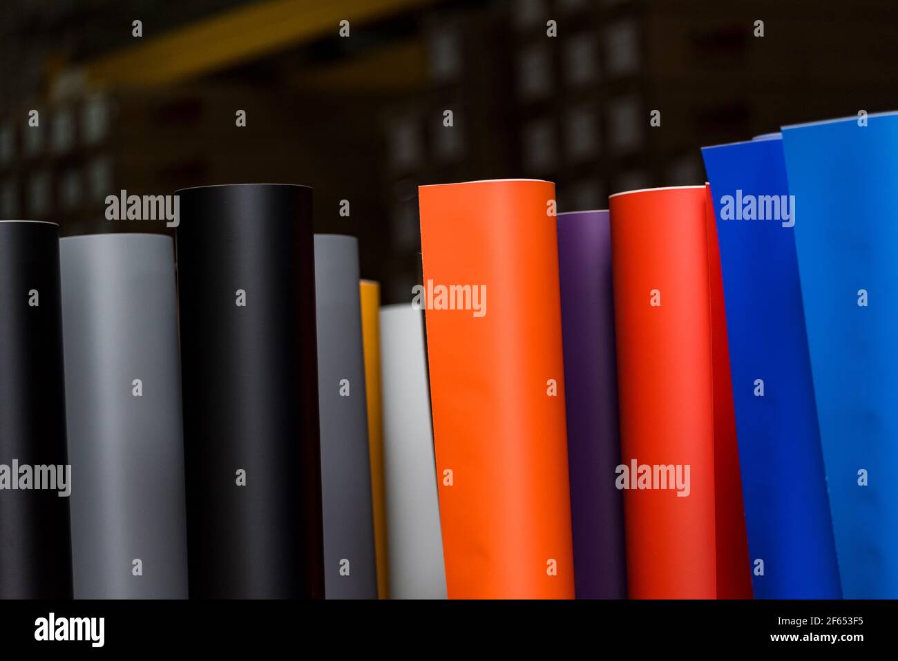 colored vinyl car wrapping or plotter cutting sticker film rolls. Film ...