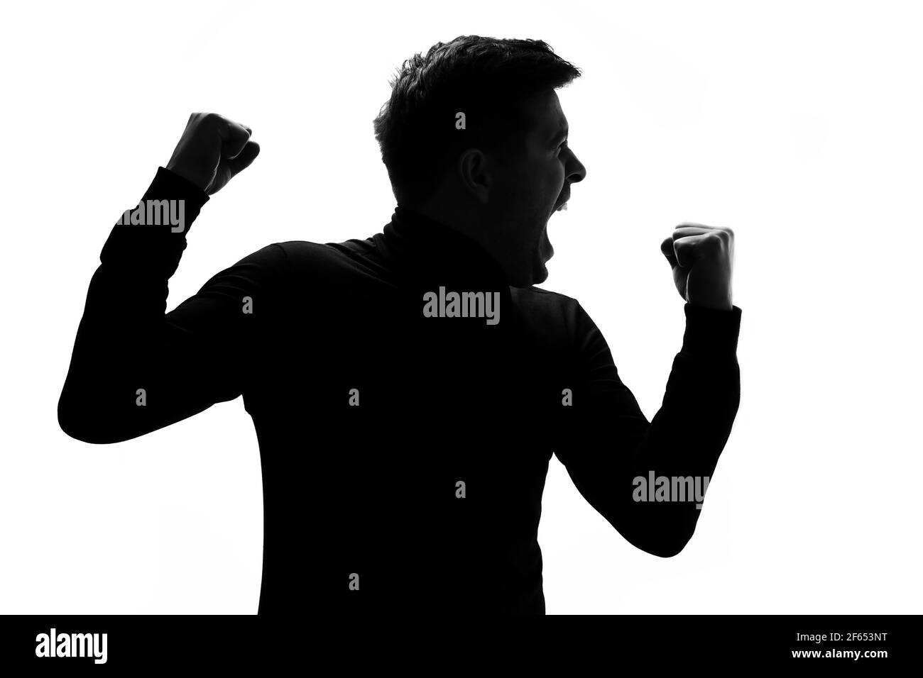 Silhouette strong man showing hi-res stock photography and images - Alamy