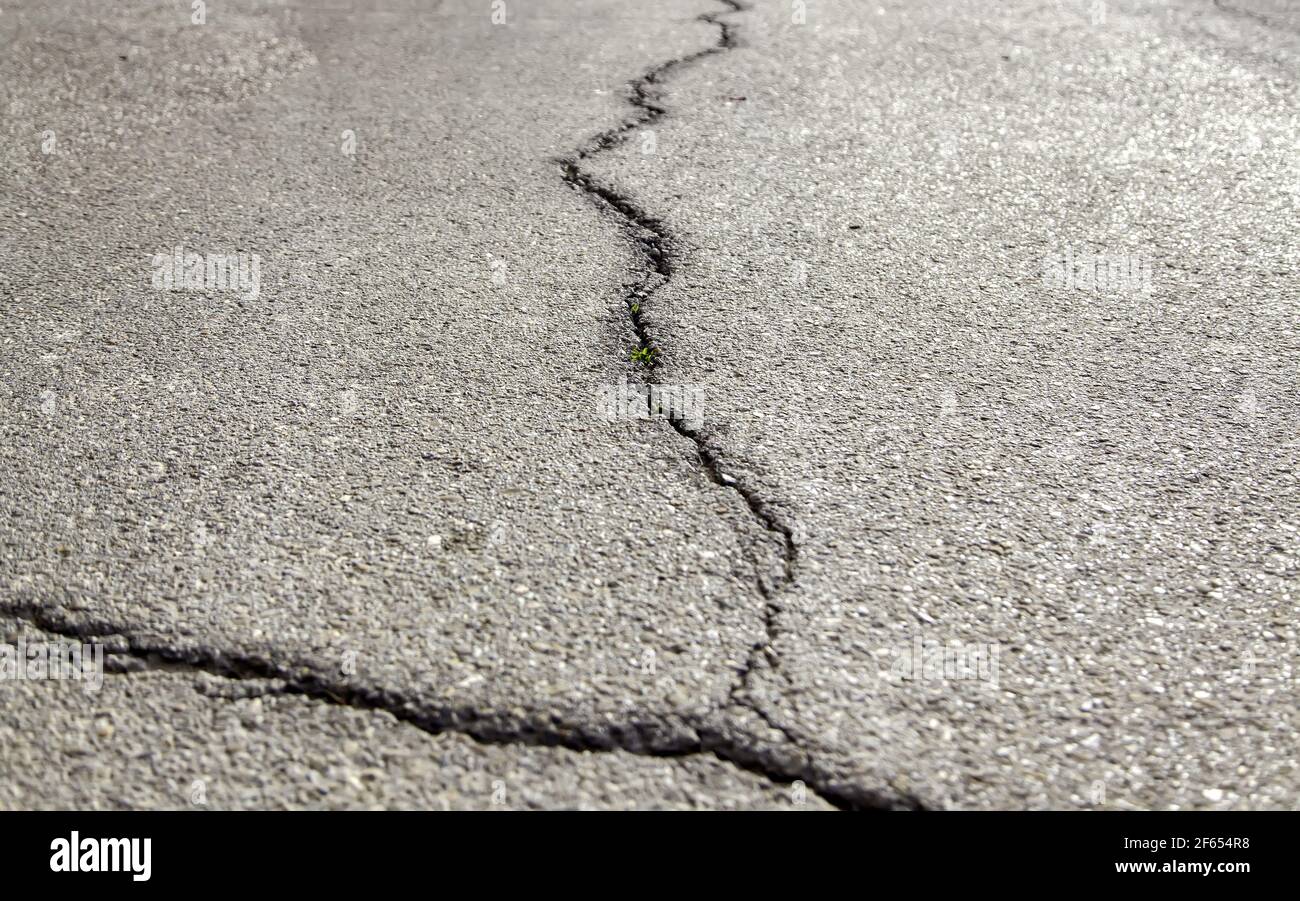 Broken street floor, construction and architecture, road deterioration ...