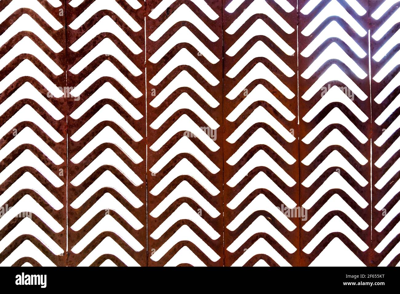 Old rusty metal grille or iron fittings. Texture. Isolate on white ...